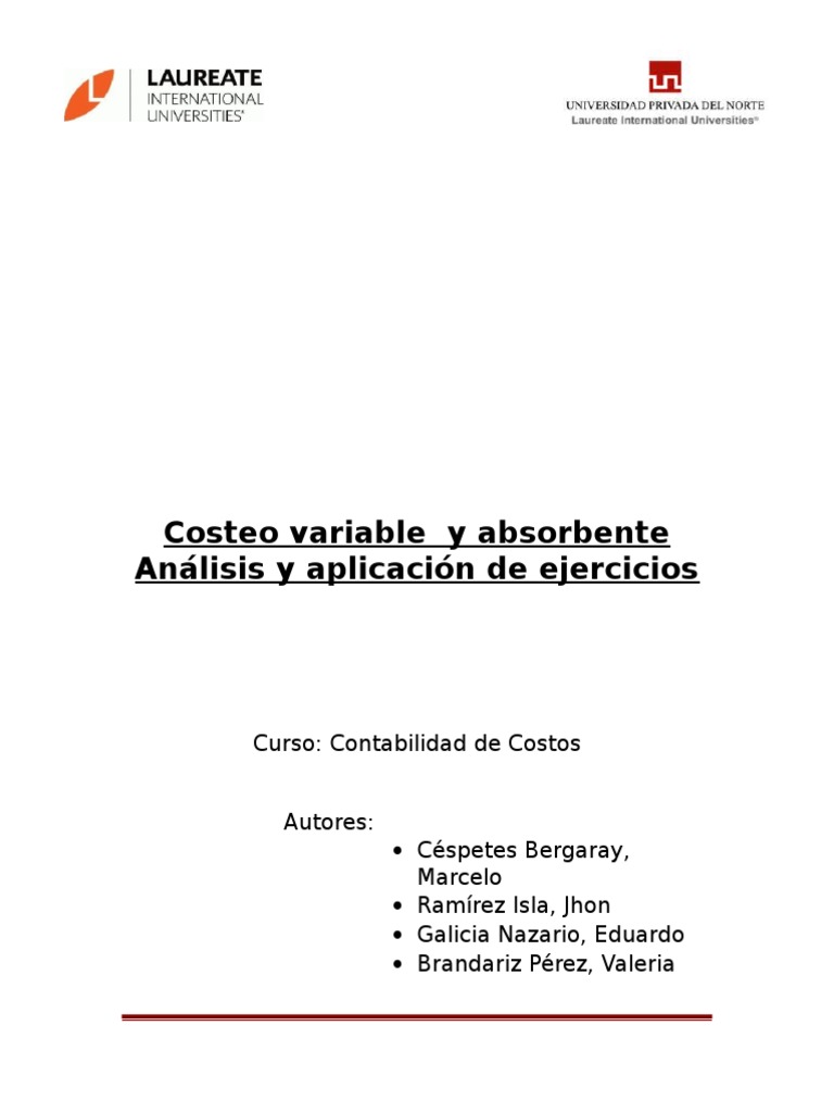 Costeo Variable y Absorvente | PDF | Costo | Planificación