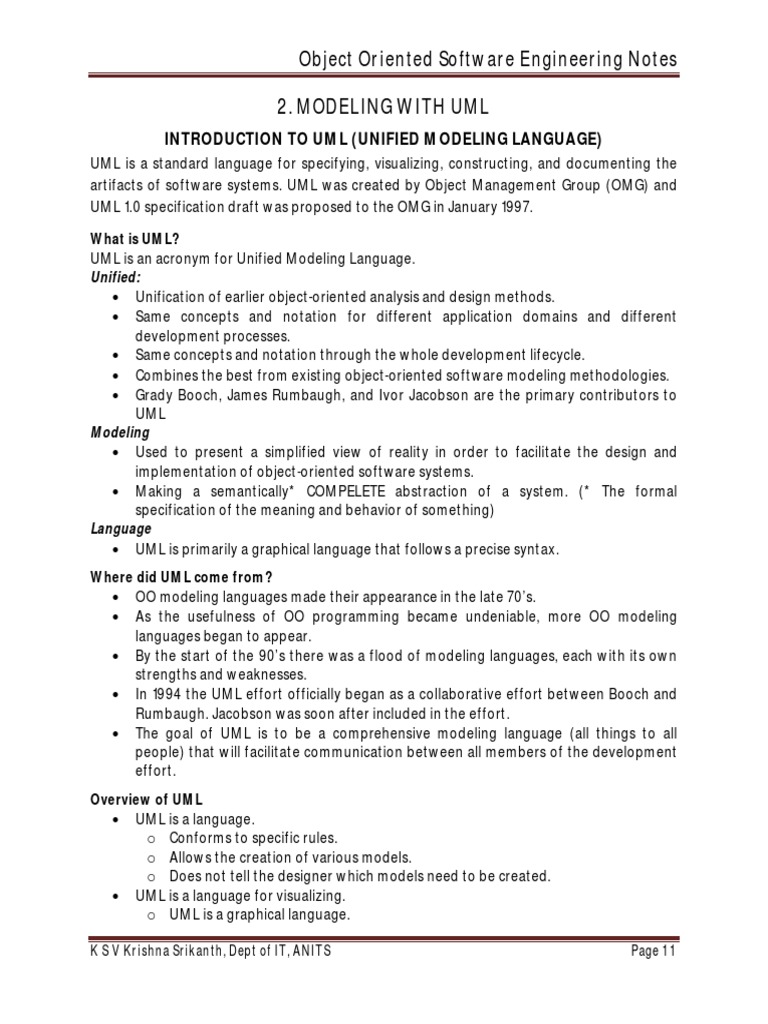 2 OOSE Modeling With UML PDF | PDF | Unified Modeling Language | Object Oriented Programming
