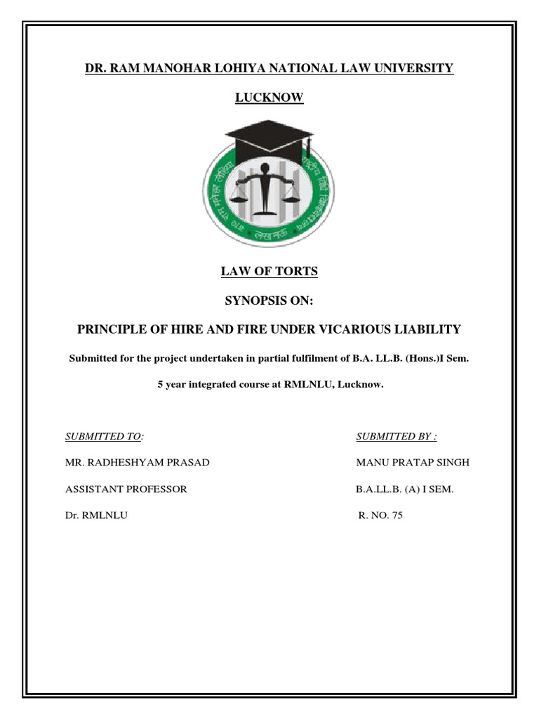 Hire and Fire Test in Vicarious Liability | PDF | Vicarious Liability ...