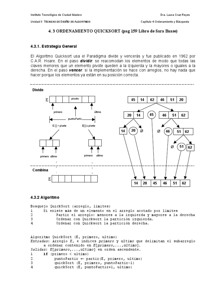 Quick Sort | PDF | Algoritmos y Estructuras de Datos | Áreas de informática