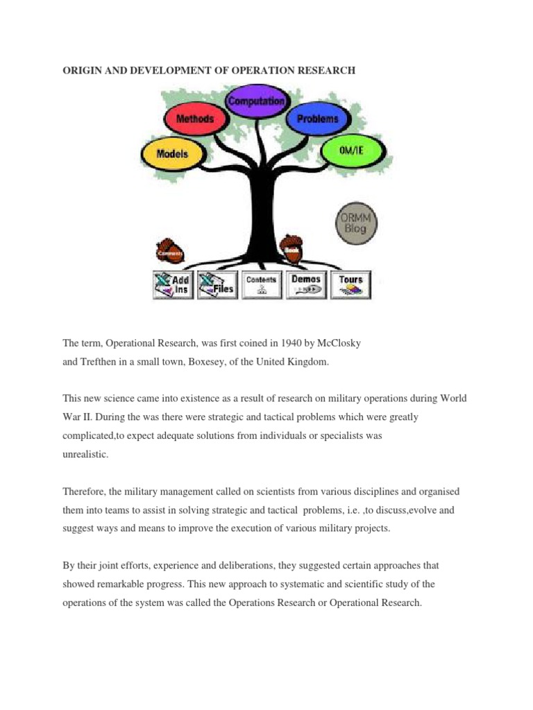 Origin and Development of Operation Research | PDF
