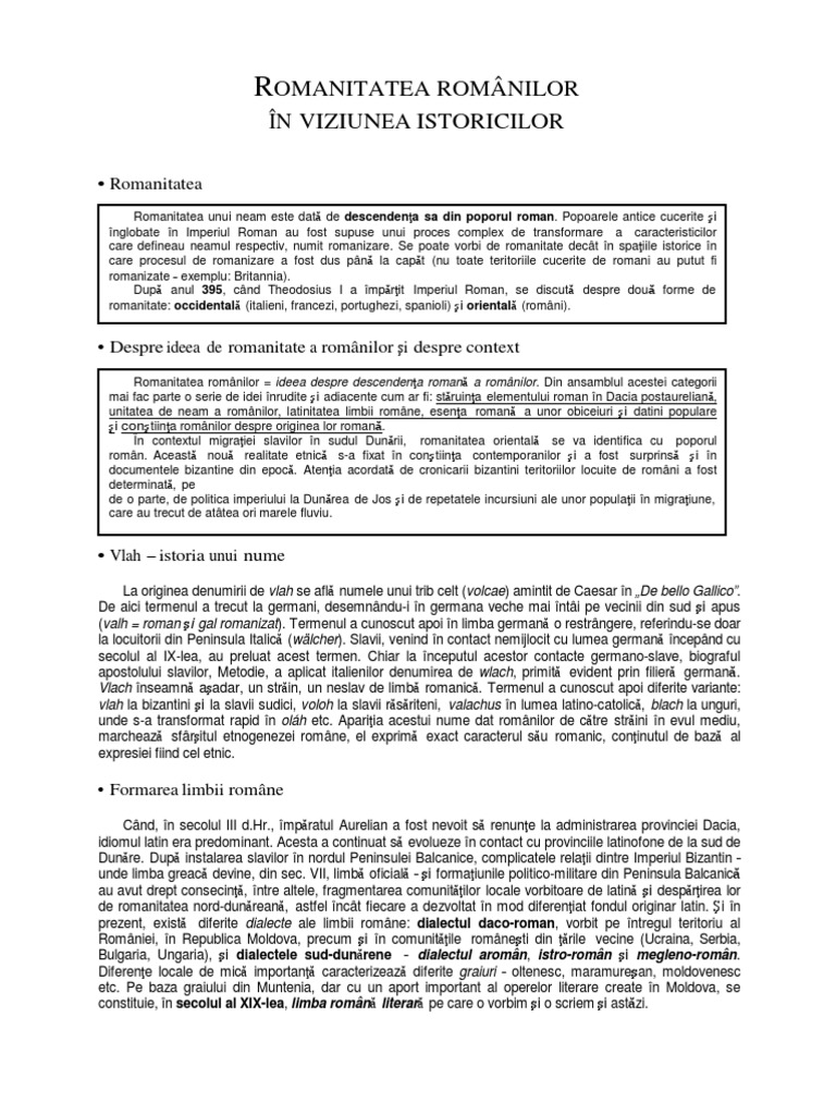 Romanitatea Romanilor in Viziunea Istoricilor | PDF