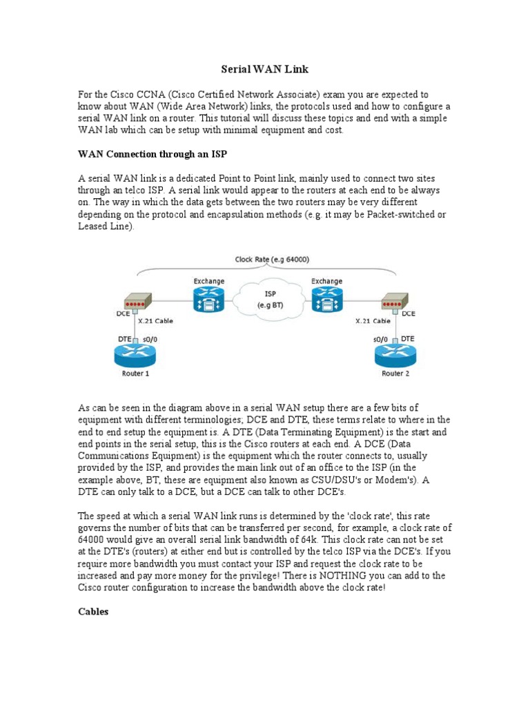 Serial WAN Link | PDF | Wide Area Network | Router (Computing)