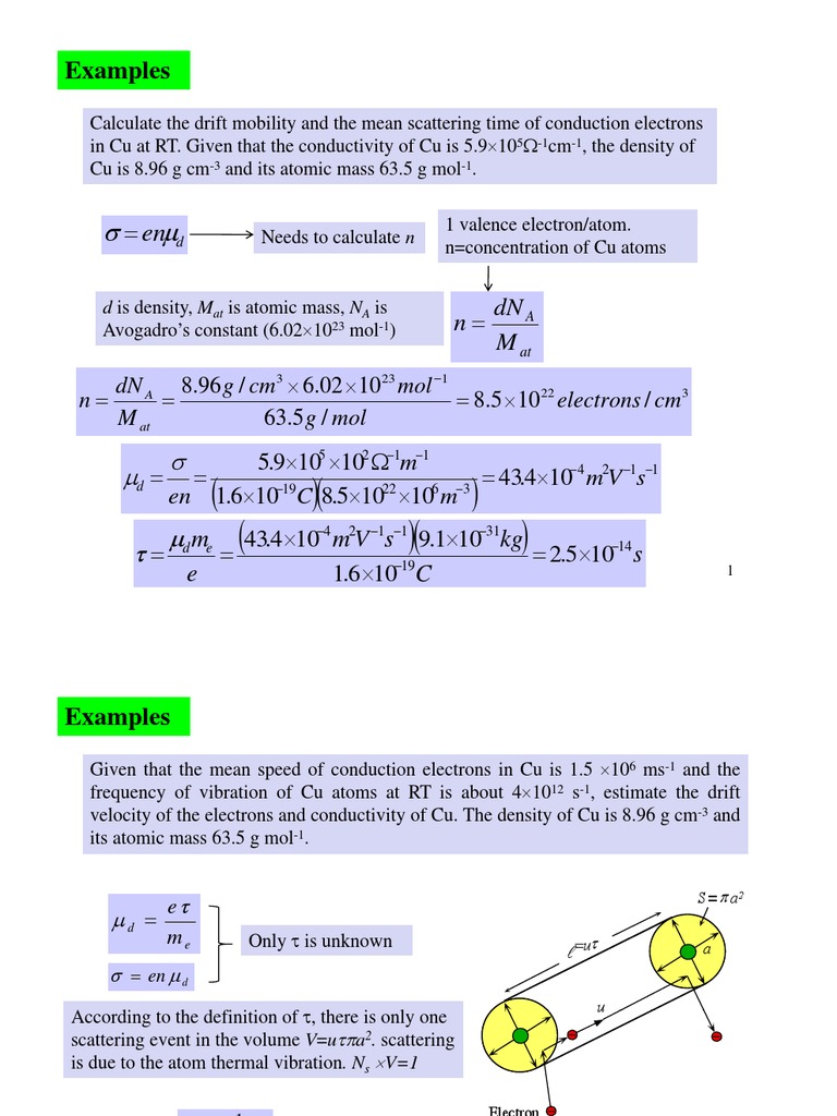 Examples-Chapter1 (Compatibility Mode) | PDF | Electrical Resistivity And Conductivity | Nature