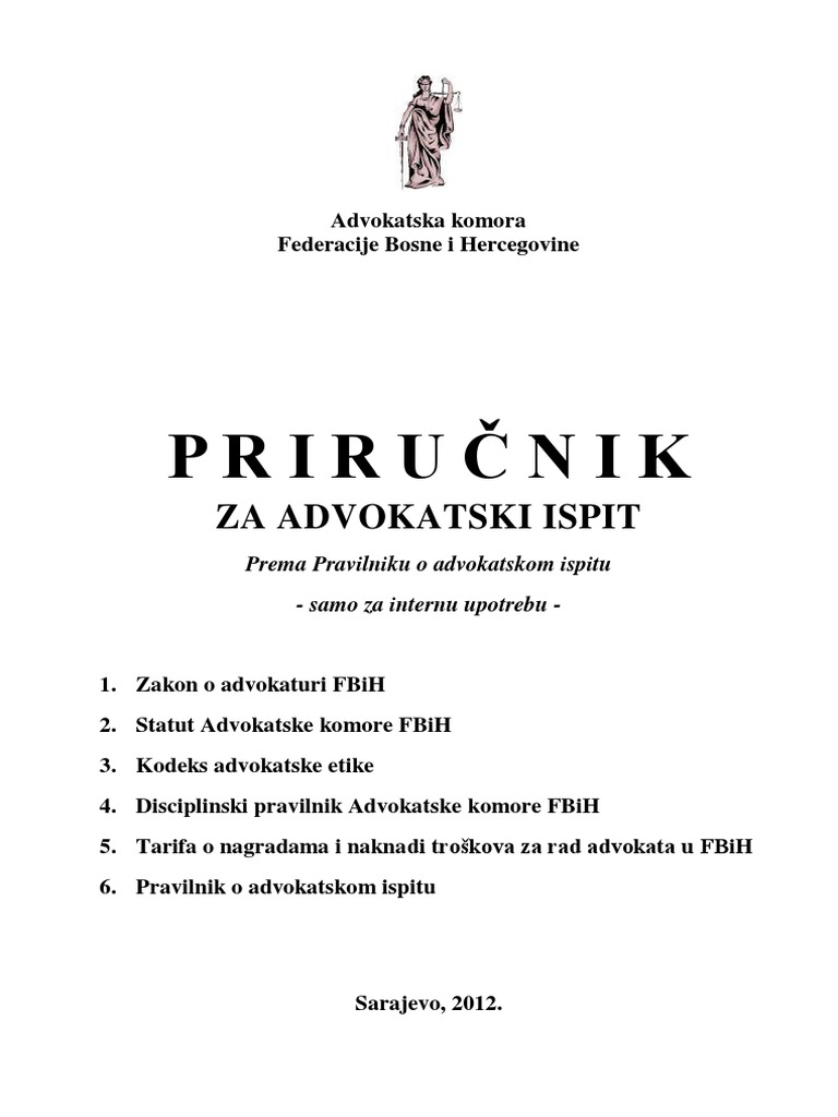 Prirucnik Za Advokatski Ispit (Full) | PDF