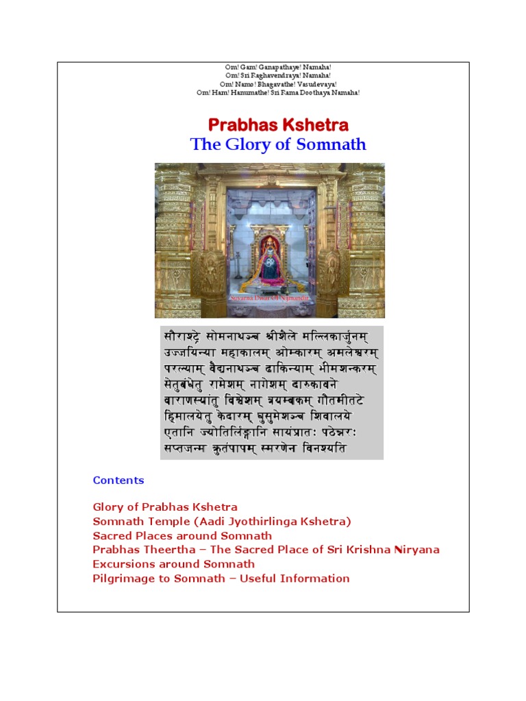 Prabhasa Kshetra - The Glory of Somanath | PDF | Krishna | Hinduism