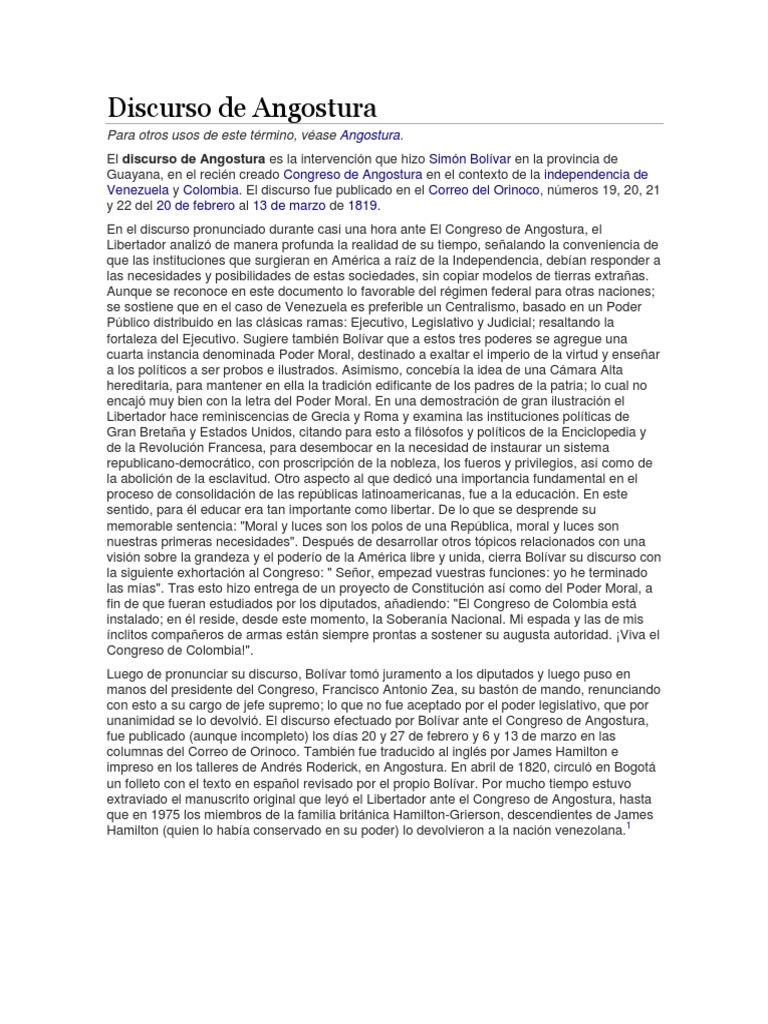 Discurso de Angostura