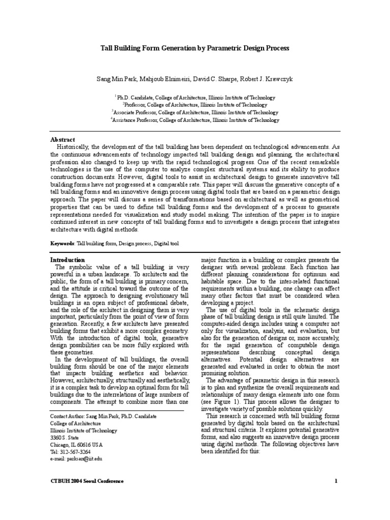 Tall Building Form Generation by Parametric Design Process | PDF ...