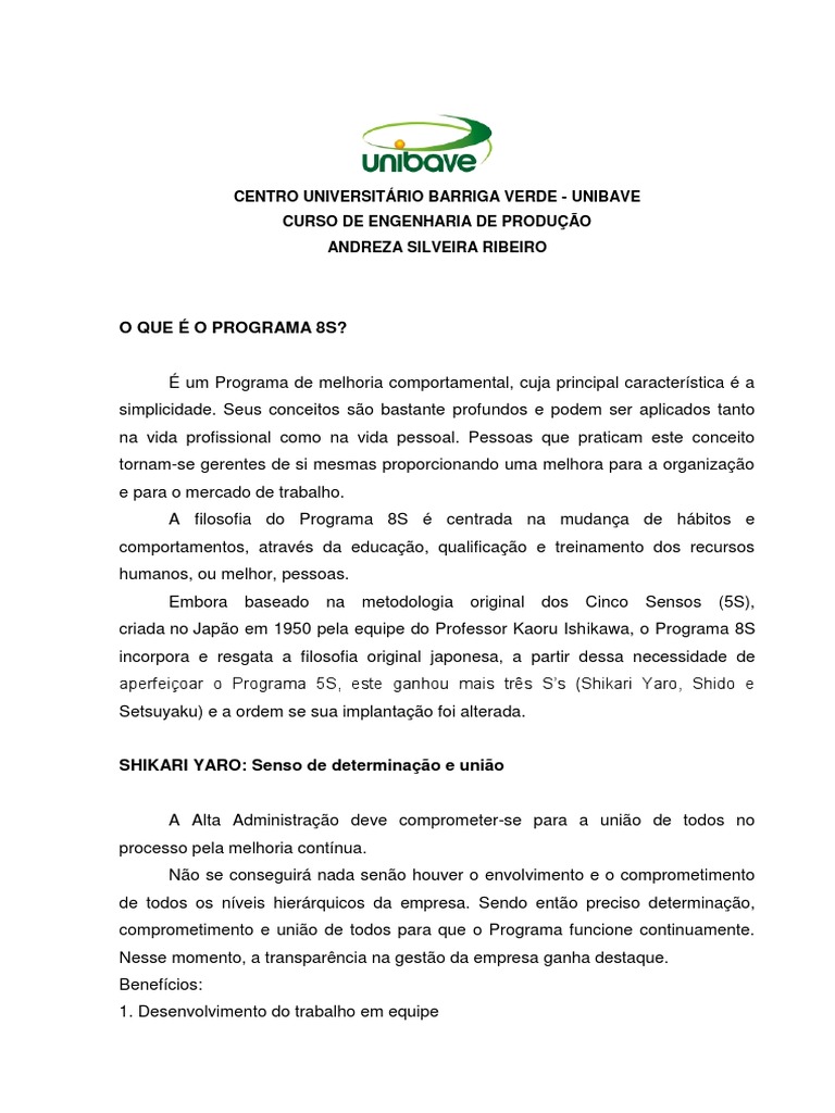 O Que É o Programa 8s | PDF | Psicologia | Science