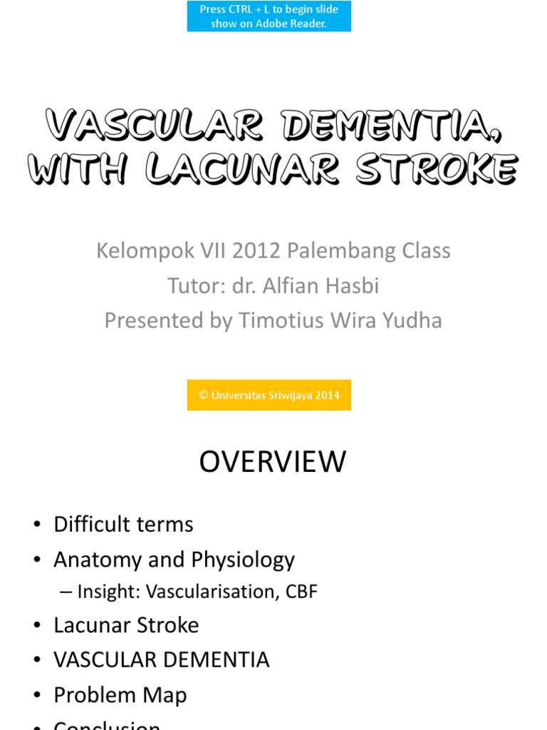 Vascular Dementia, With Lacunar Stroke | PDF | Stroke | Neurology
