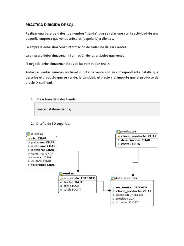 Practica de SQL BD Tienda | PDF | SQL | Tabla (base de datos)