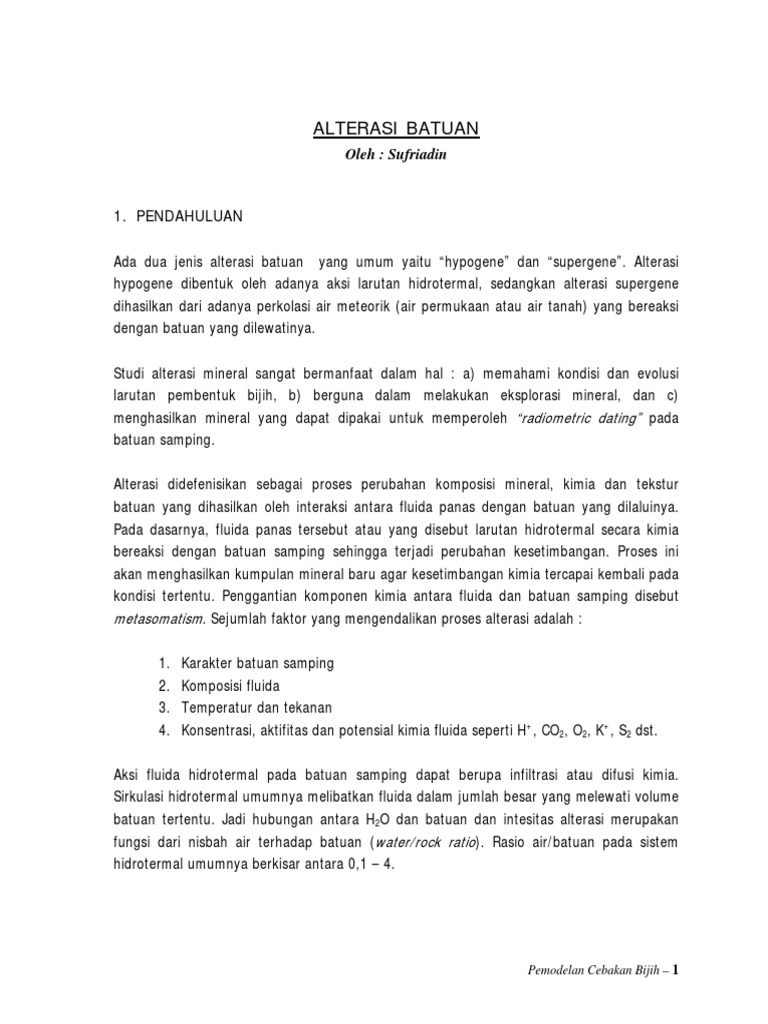 Alterasi Hidrotermal | PDF