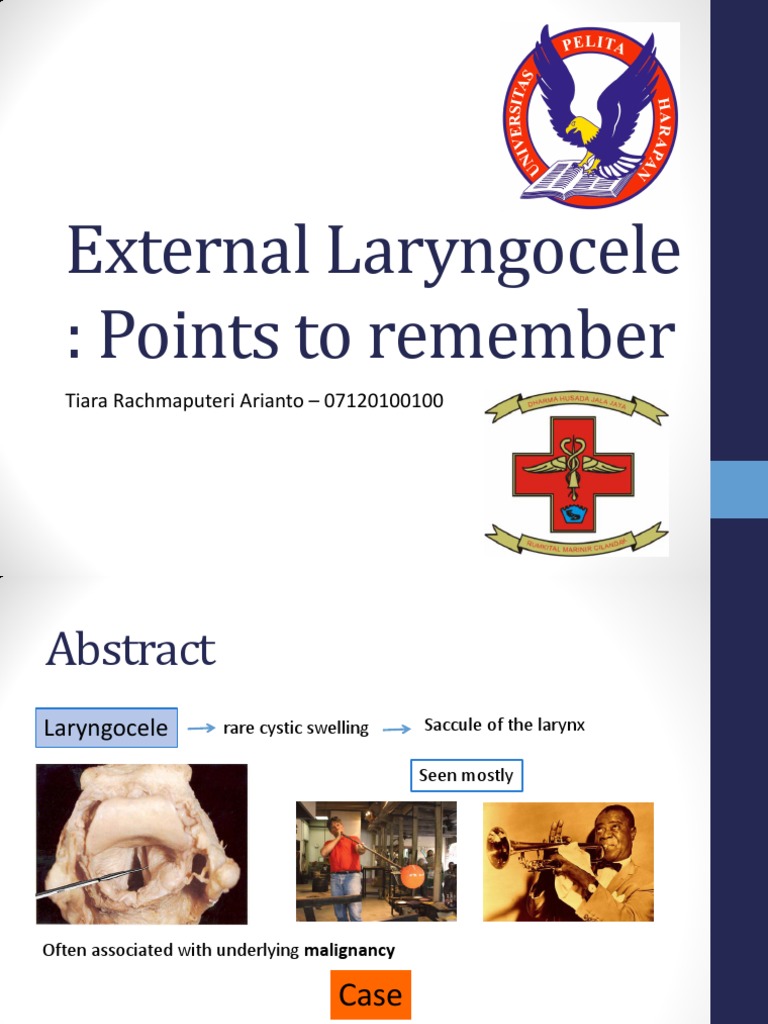 Presentasi Jurnal Laryngocele | PDF | Larynx | Otorhinolaryngology