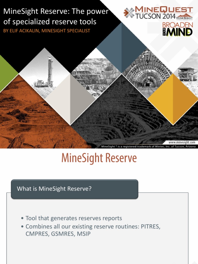 MineSight Reserve-The Power of Specialized Reserves Tool | PDF