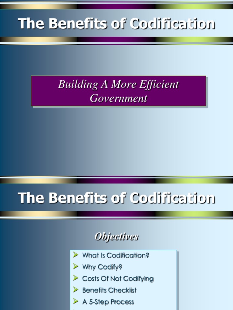 Codification of Ordinance Presentation | PDF | Codification (Law) | By Law
