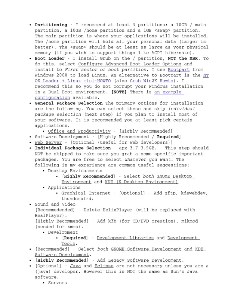 Bootpart NT OS Loader + Linux Mini HOWTO Grub Win2K Howto An Example ...