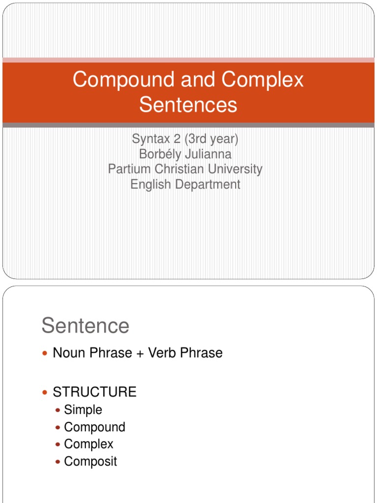 Compound & Complex Sentences Guide | PDF | Language Arts & Discipline ...