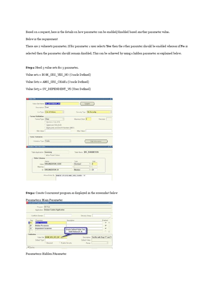 Enable or Disable Concurrent Prog Parameters Dynamically | Download Free PDF | Parameter ...