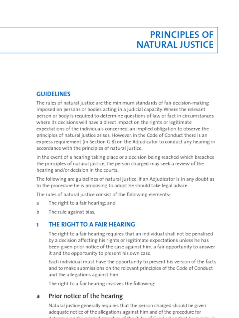 Principles of Natural Justice | Download Free PDF | Government | Justice
