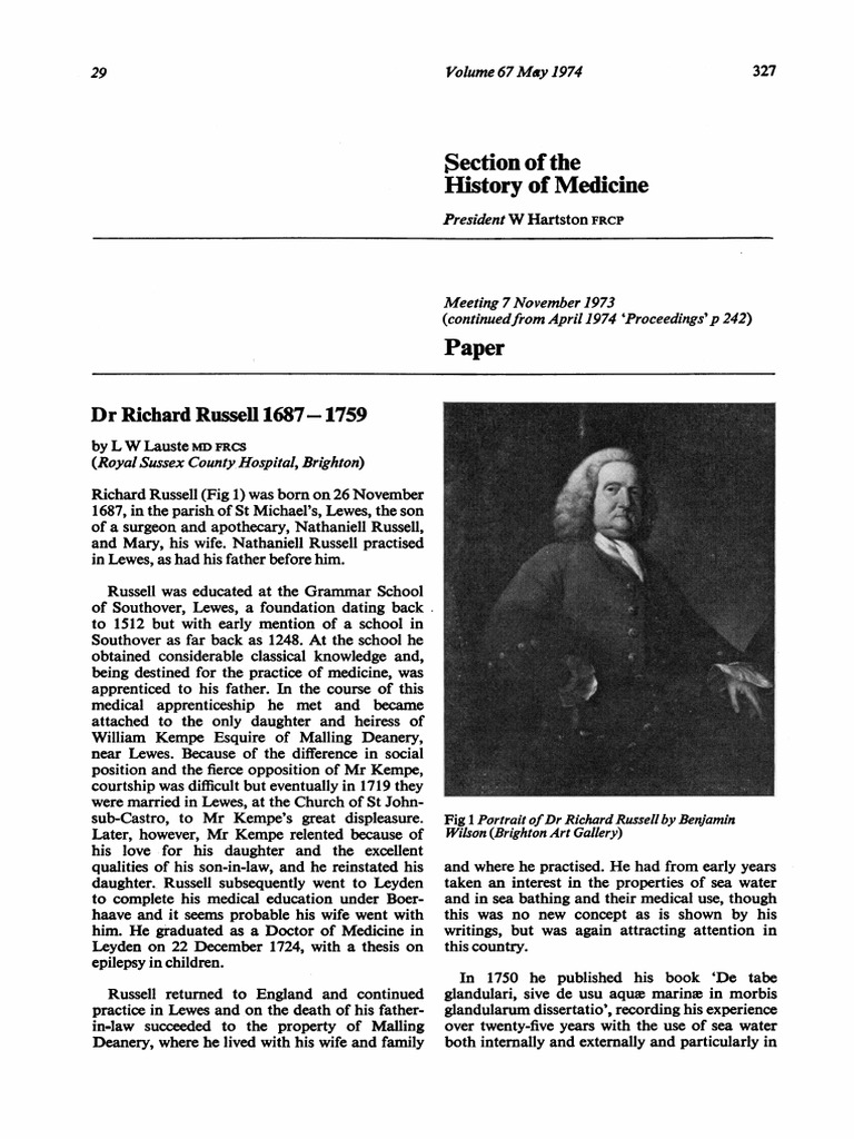 DR Richard Russel - Brighton Seawater Article - 1:2 | PDF | Doctor Of ...