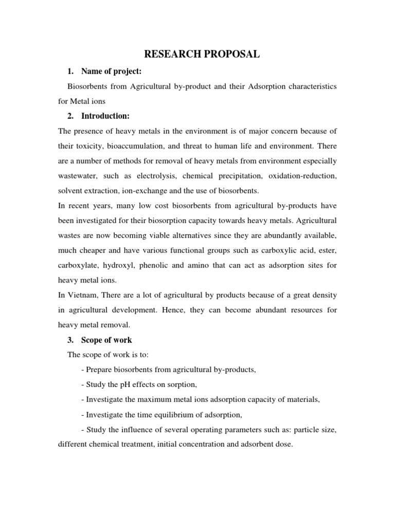 Tran Research Proposal | PDF | Adsorption | Analytical Chemistry