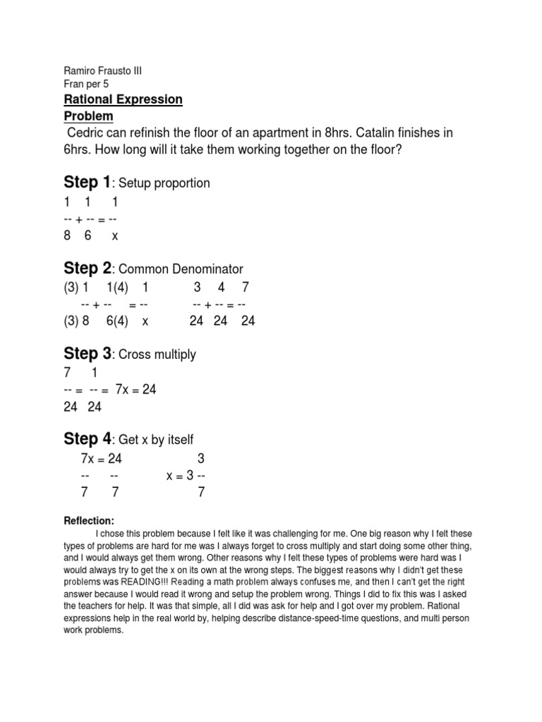 Solving Rational Expressions Together | PDF