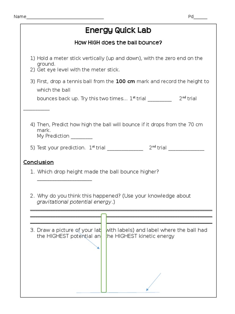 Bouncing Ball Experiment Worksheet | PDF