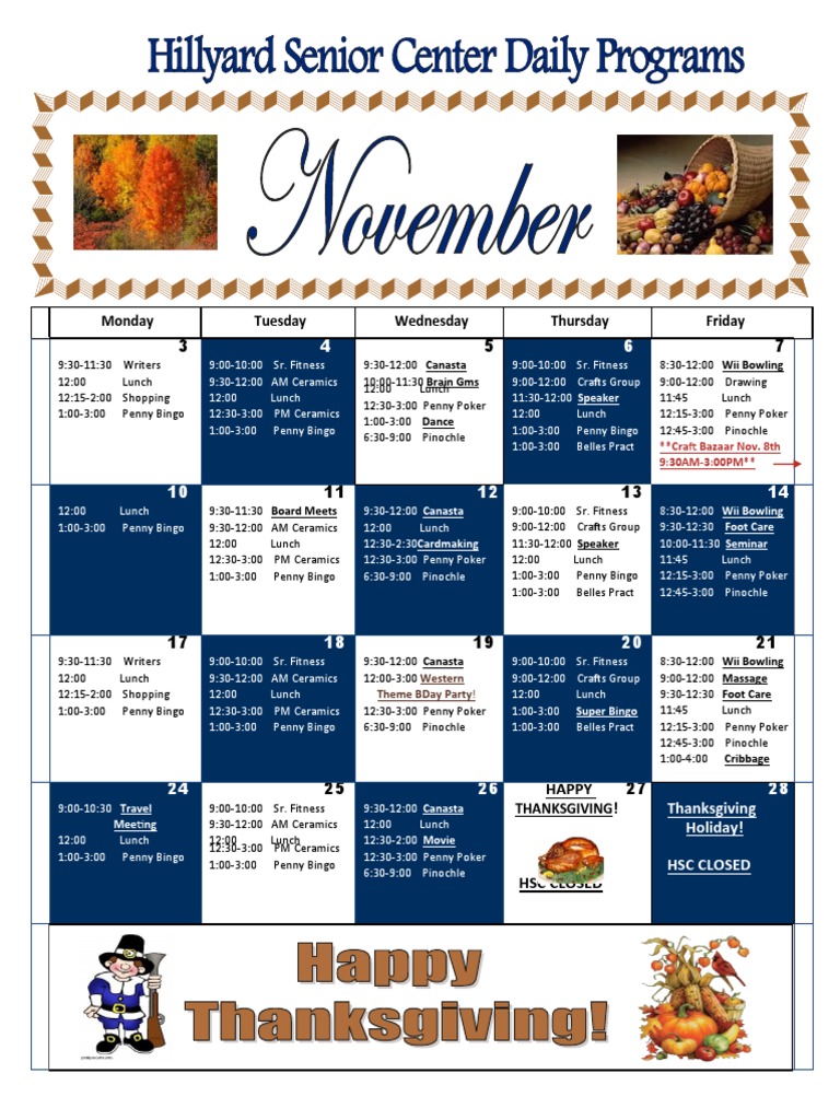November Activity Calendar | PDF