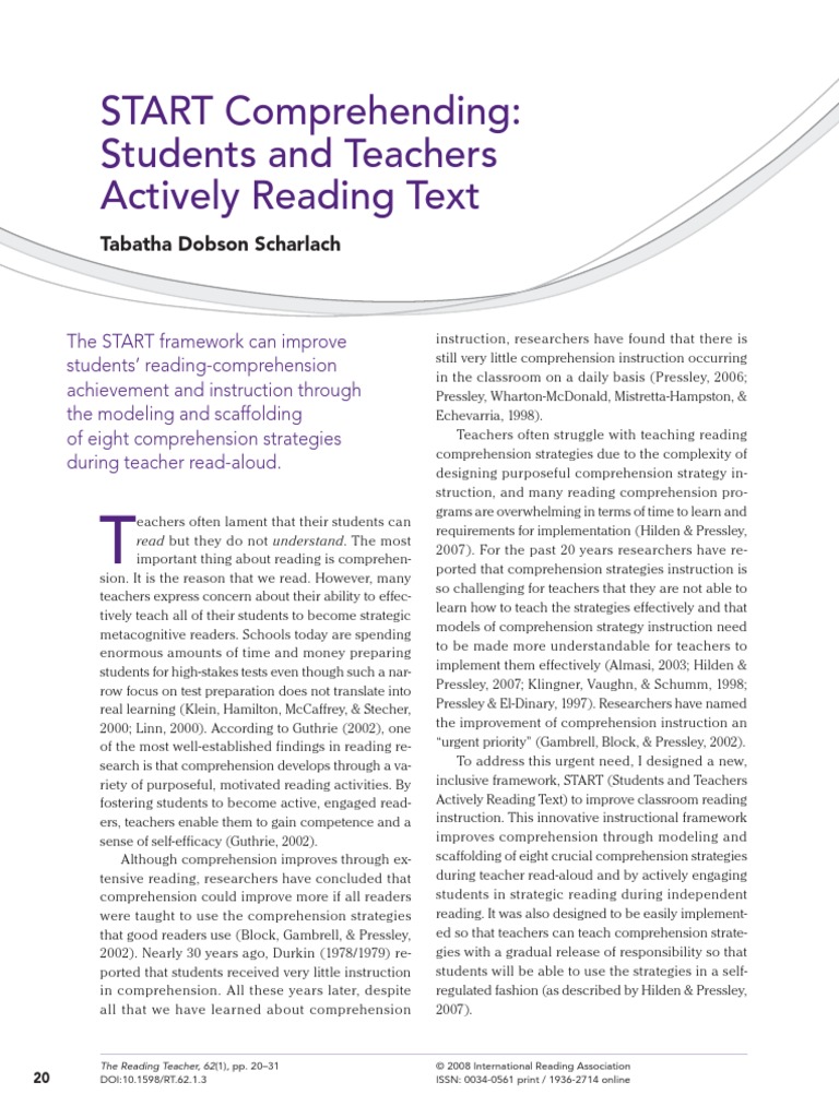 Start | PDF | Reading Comprehension | Metacognition