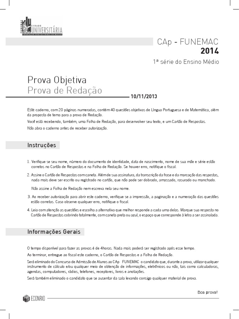 Prova Cap 2014 | PDF | Internet | Palavra