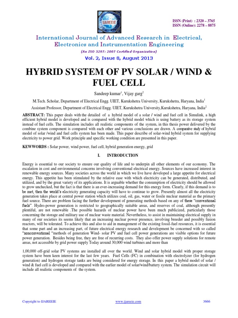 Hybrid Power System | PDF | Photovoltaics | Photovoltaic System