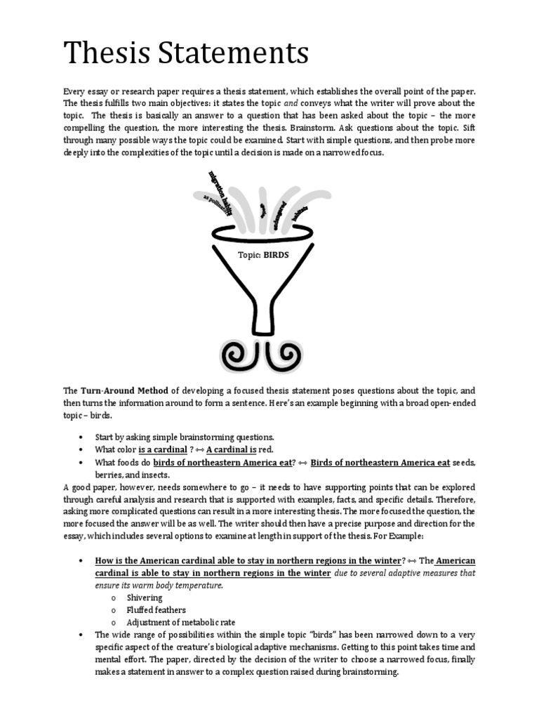 Thesis Statements How To and Graphic Organizer | PDF | Thesis ...