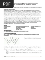 Molar Mass of Blue Dye #1 in Gatorade | PDF | Molar Concentration ...