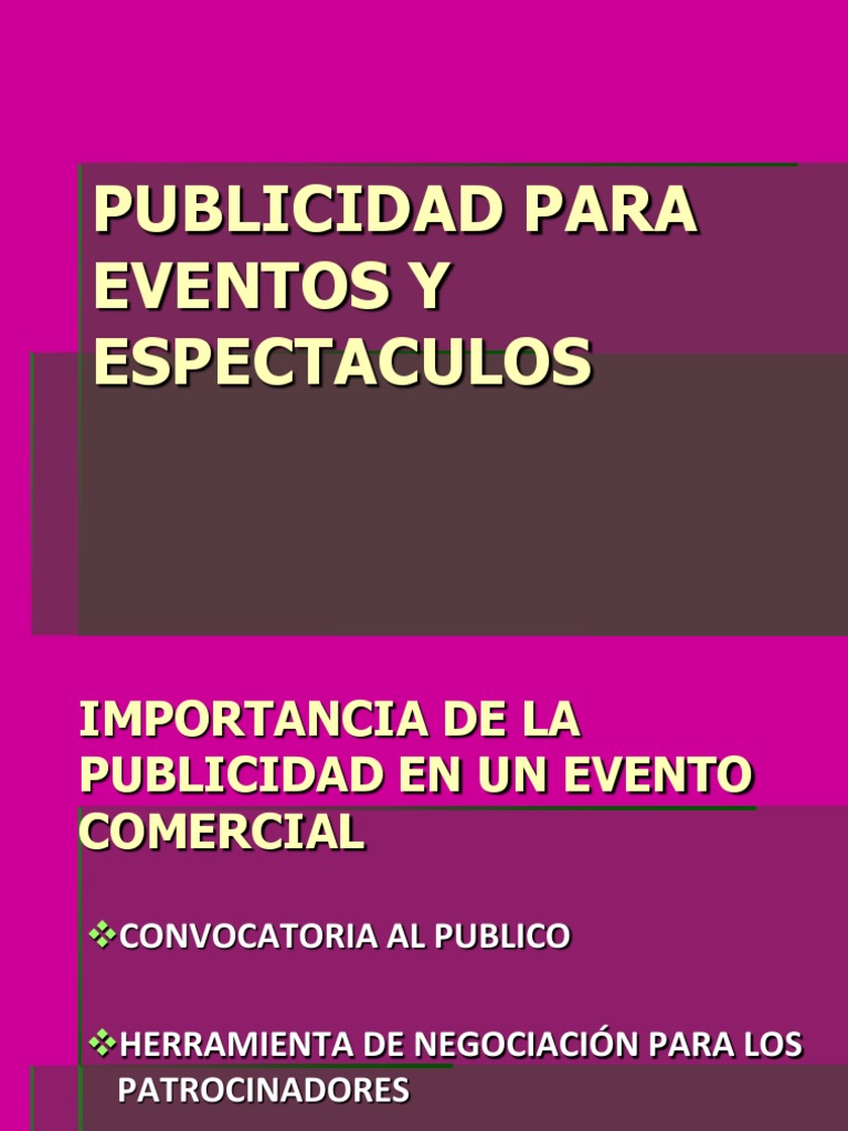 Publicidad de Eventos | PDF | Marca | Marketing