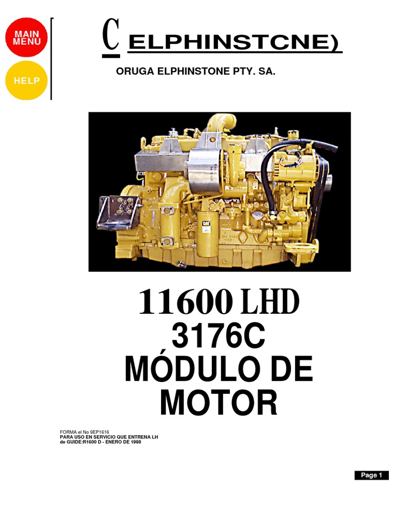 R1600 LHD 3176C Motor Training Module: An Overview of Diesel Engine ...