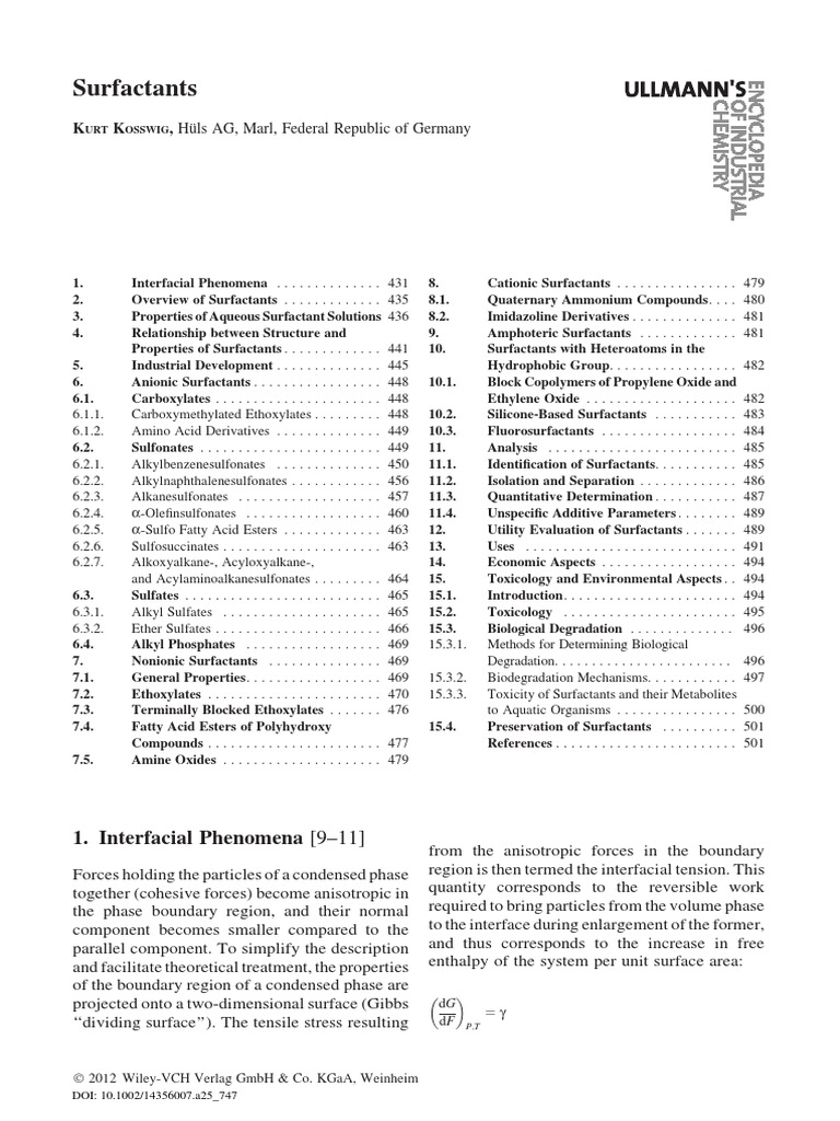 7 Surfactants | PDF | Surfactant | Wetting