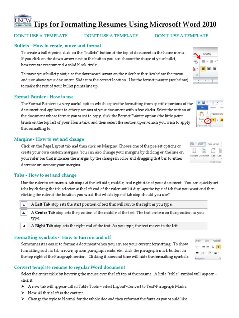 Word Formatting Tips | PDF