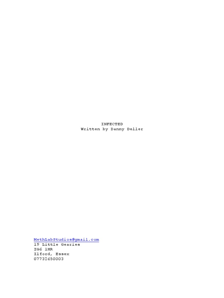 Infected Script | PDF | Violence | Leisure