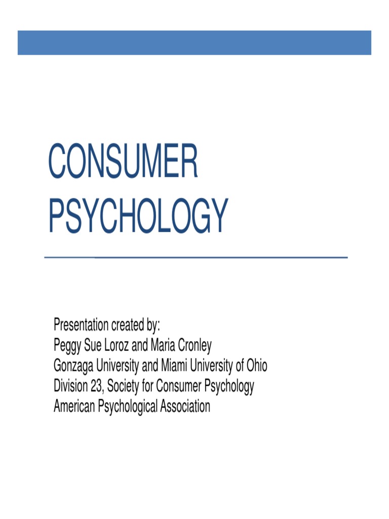 Consumer Psychology | PDF | Consumer Behaviour | Attitude (Psychology)