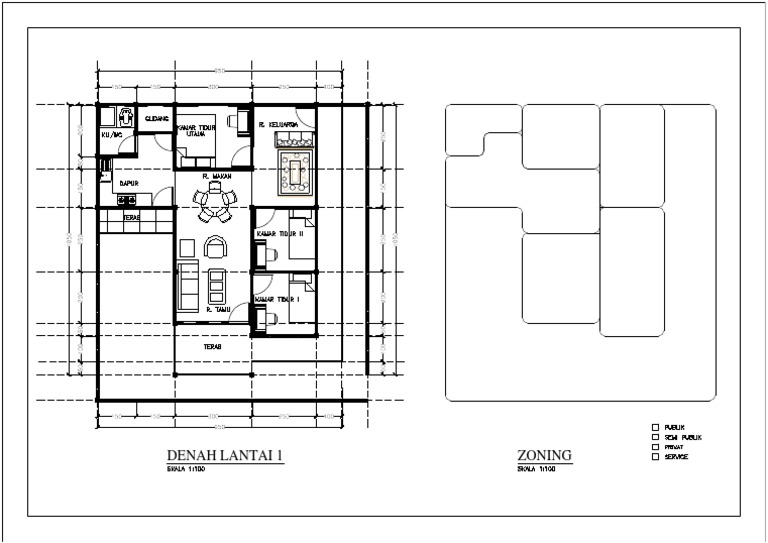 Denah Lantai 1 Zoning Plan | PDF