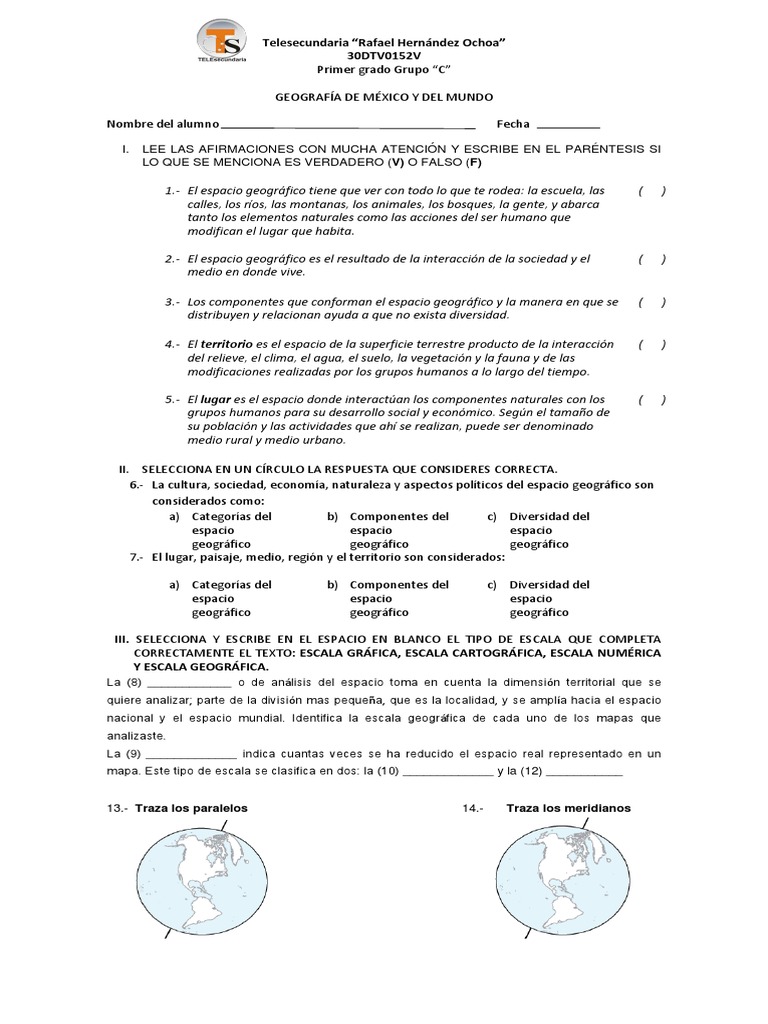 examen Geografía | Geografía | Espacio