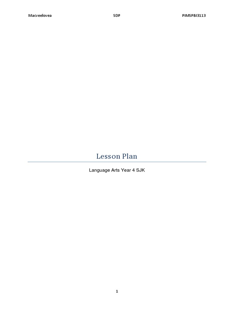 SDP Sample Lesson Plan | PDF | Lesson Plan | Question