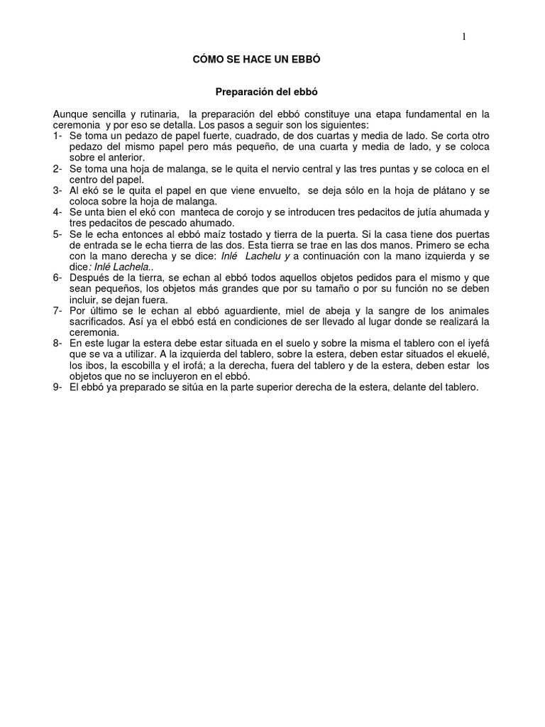 Guía para Hacer un Ebbó en Santería | PDF | Religión étnica | Santeria
