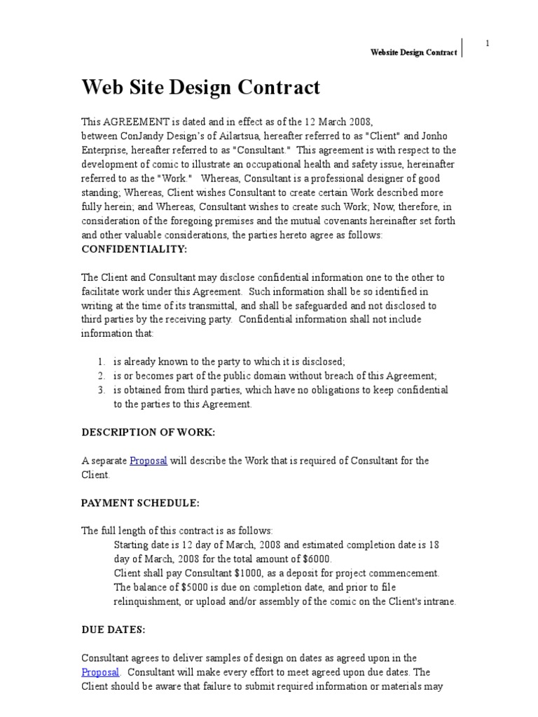 Web Site Design Contract | Consultant | Confidentiality