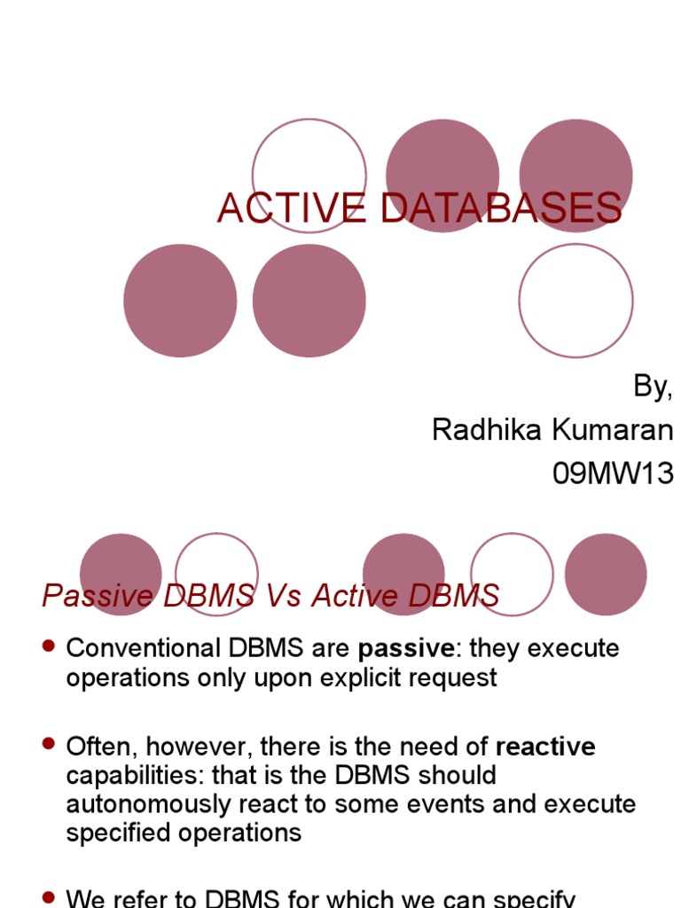 Active Databases Pdf Databases Software Engineering 8548