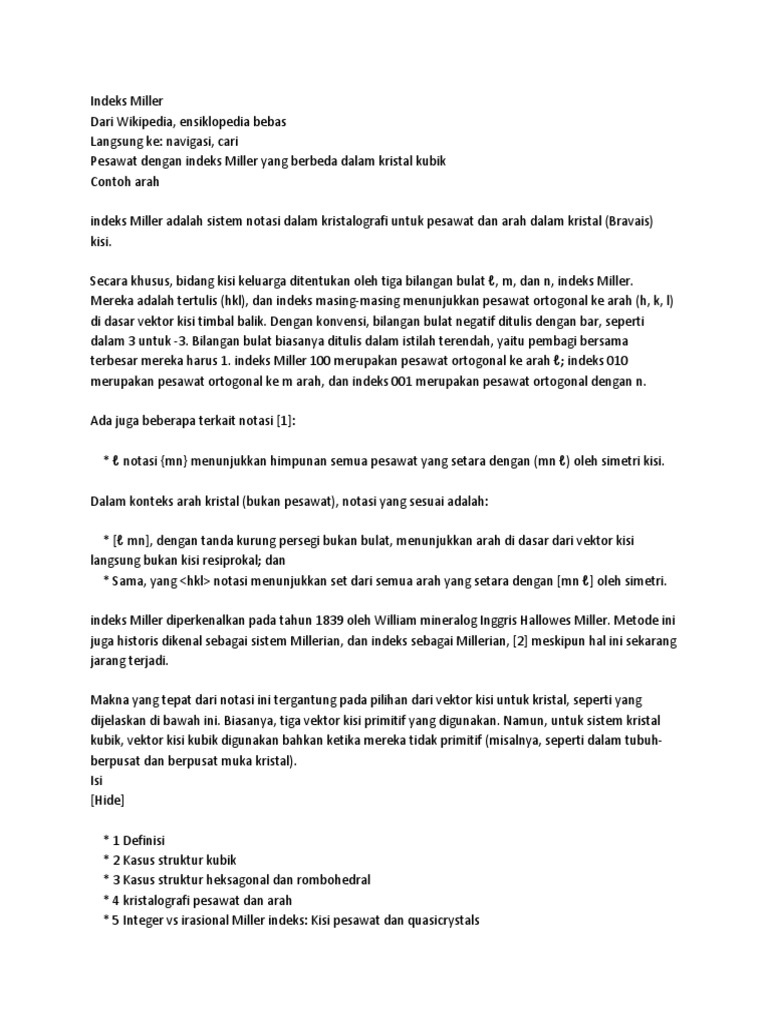 Indeks Miller. | PDF