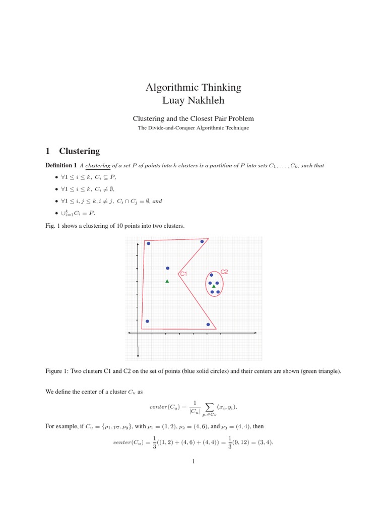 Closest Pairs Clustering | PDF | Cluster Analysis | Theoretical Computer Science