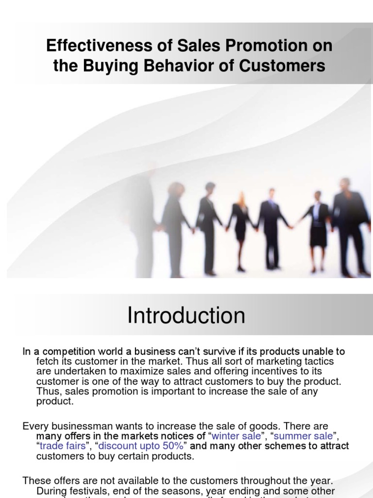 Sales Promotion Impact On Customer Buying Behaviour | PDF | Behavior ...