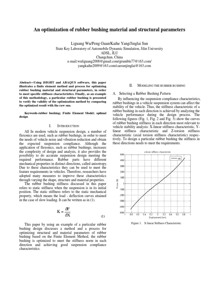 An Optimization of Rubber Bushing Material and Structural Parameters | Download Free PDF ...