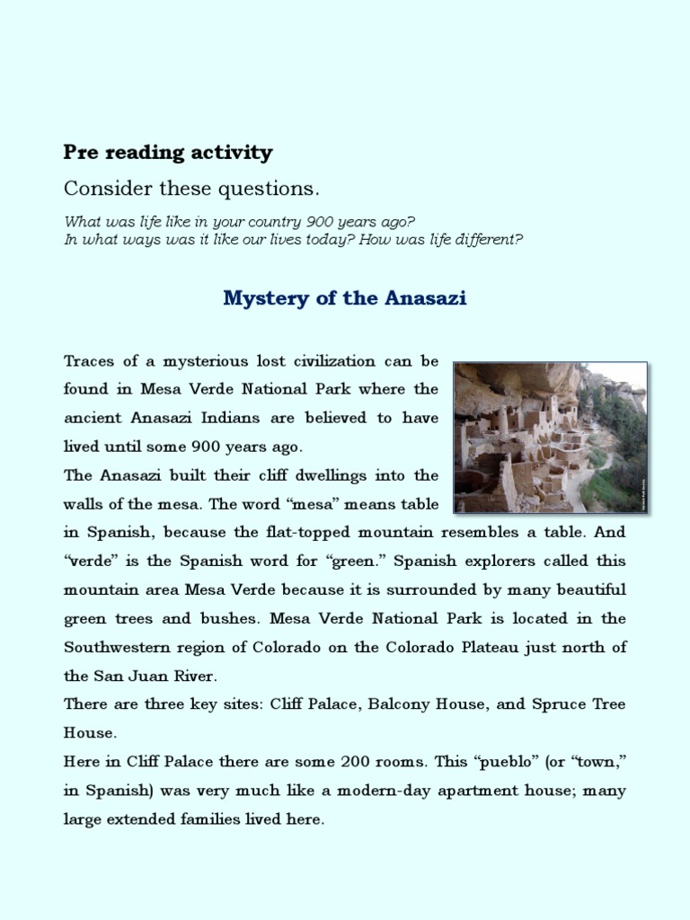 Pre Reading Activity: Consider These Questions | PDF | Ancestral ...